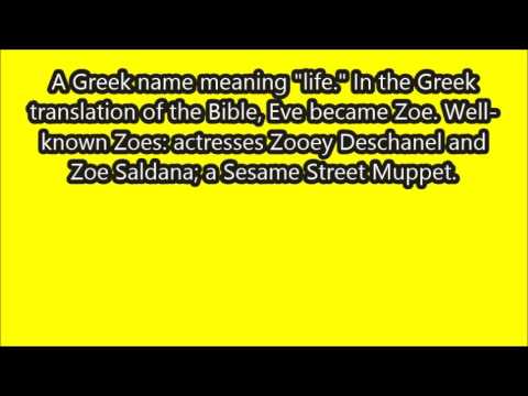 Meaning Of The Name Zoe