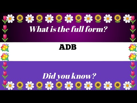Full Form of ADB.
