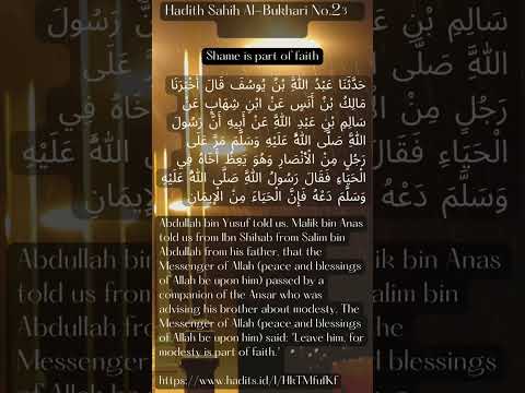 Hadith Sahih Al Bukhari No.23 - The Book of Faith - Shame is part of faith #hadith #motivation