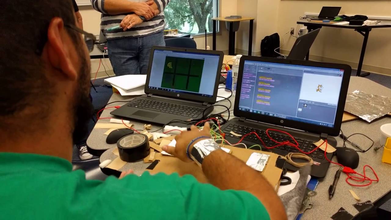 Whack-a-Mole game built using the Makey Makey
