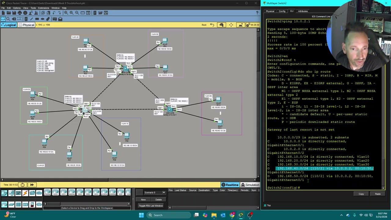 Dynamic routing (troubleshooting OSPF)