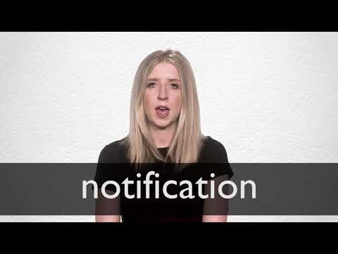 NOTIFICATION definition and meaning | Collins English Dictionary