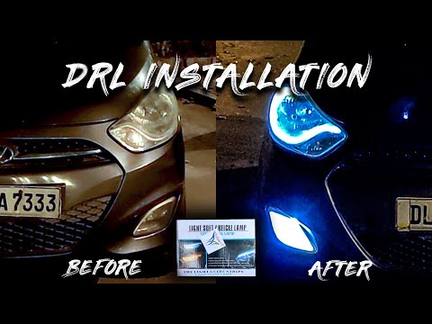 How to Install Daytime Running Lights {DRL} in headlights of Any Car | Hyundai I10 | DRL