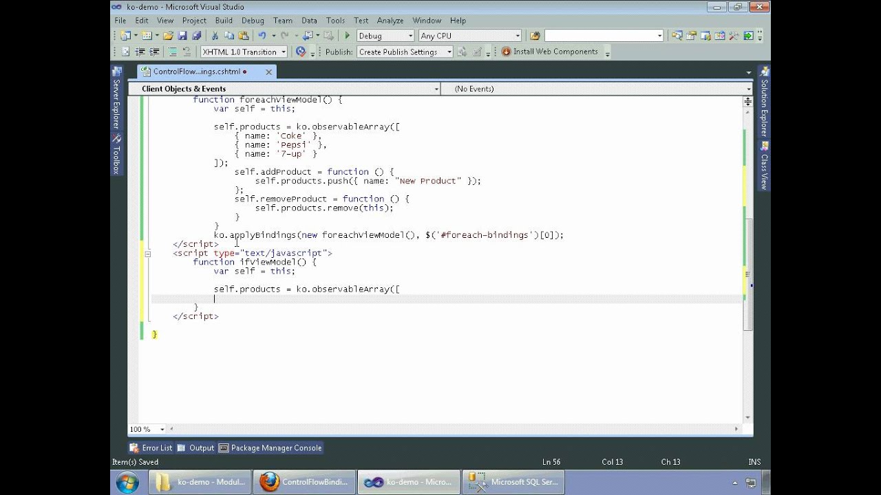 ASP.NET Using Knockout.js: Bindings, JSON and Functions