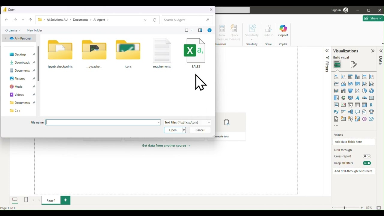 AI Agent for Power BI dashboard creation