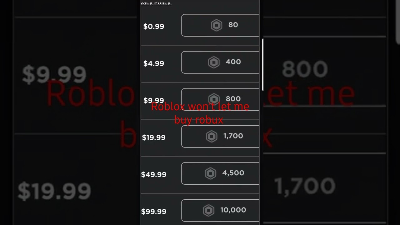 Roblox won't let me buy robux (Not a new account)