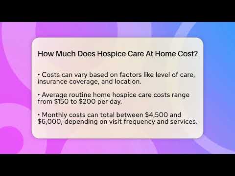 How Much Does Hospice Care At Home Cost? - Elder Care Support Network