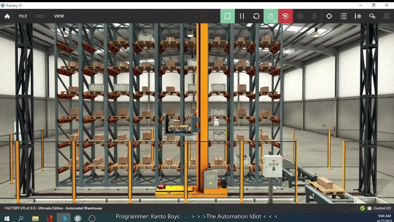 Automated Warehouse Exercises in Factory I/O link Control I/O Diagram
