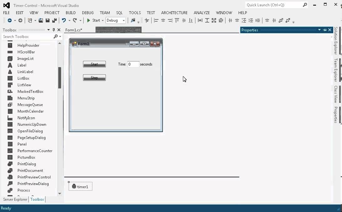 C# Tutorial 9: CSharp Timer Control within a WinForm