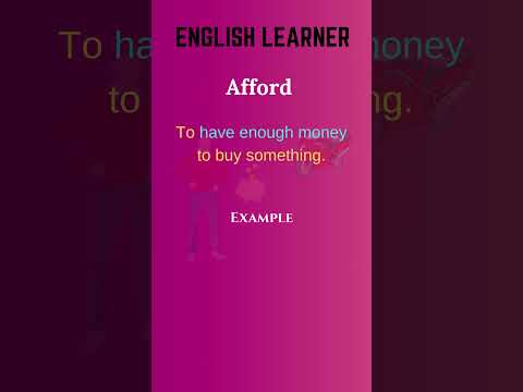 English Word - Afford - Meaning With An Example #englishwords #english #afford