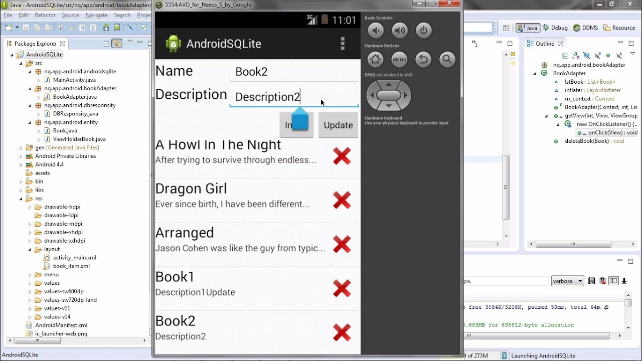 Sqlite in android sample - Part 2