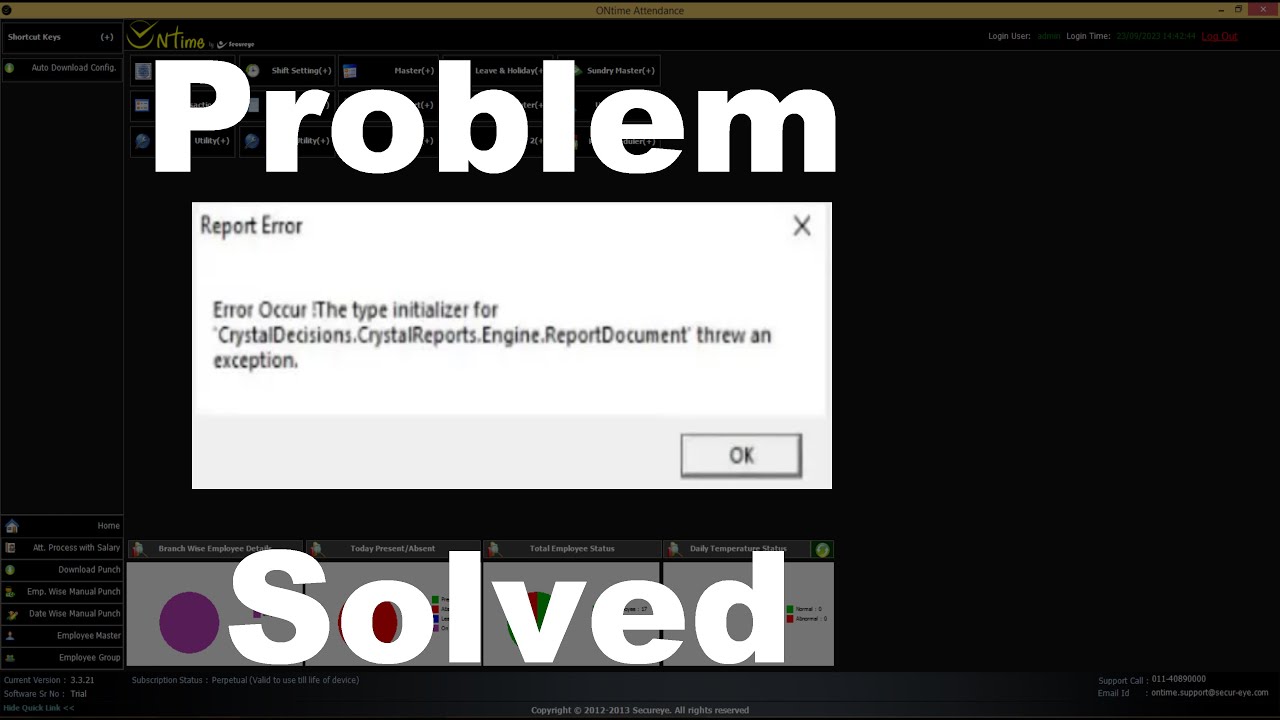 Ontime Software Crystal Report Error