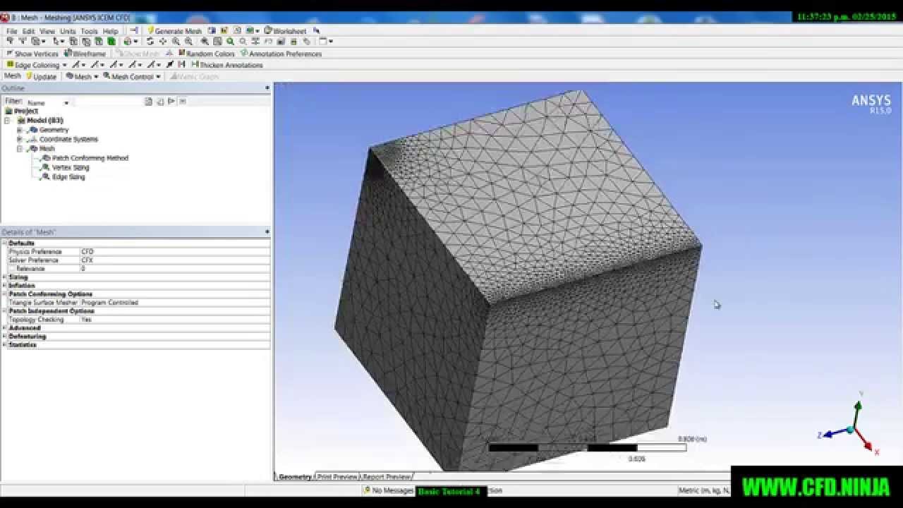 ✅ ANSYS MESHING - SIZING - Basic Tutorial 4
