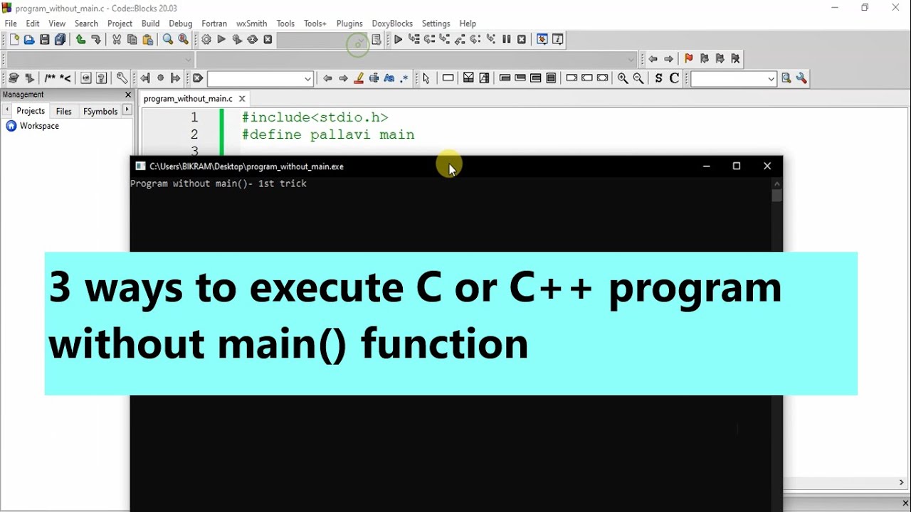 3 ways to execute C or C++ program without main() function | write2code |