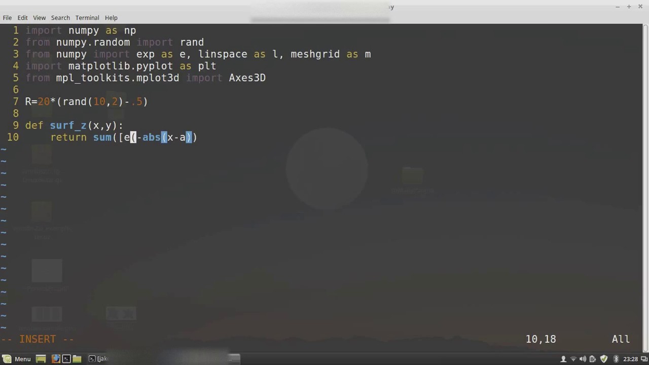 Three minute coding - tesselated 3D surface Python Matplotlib