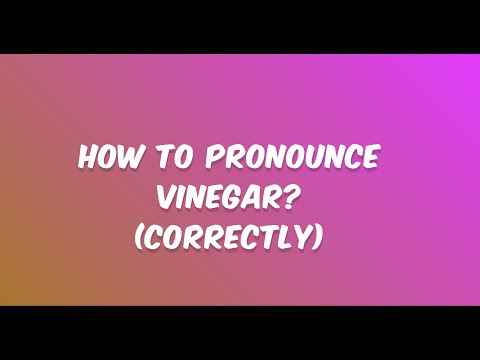 How to Pronounce Vinegar Correctly #youtube