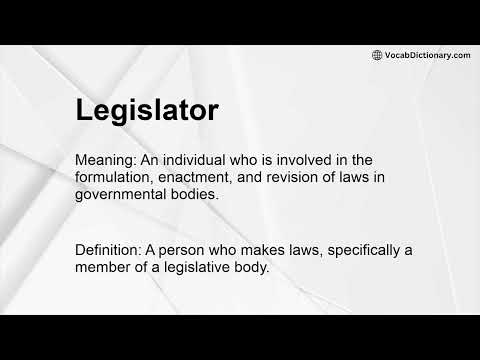 Legislator Meaning