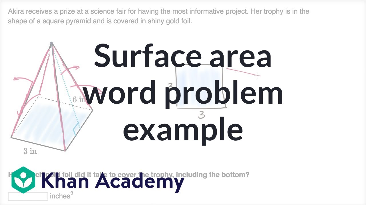Surface area word problem example
