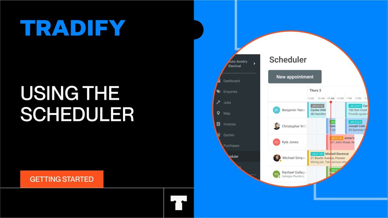 Using Tradify's Scheduler