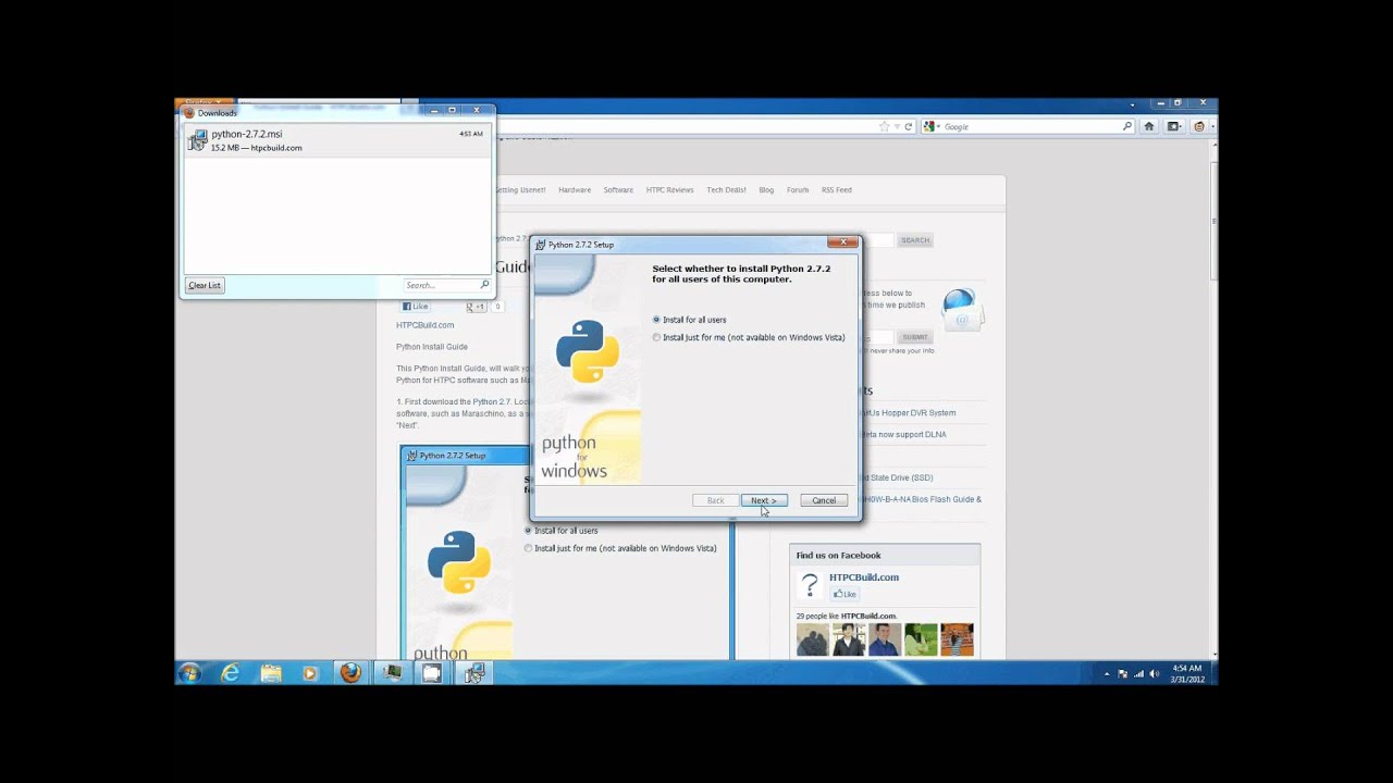 Python 2.7 Install - HTPCBuild.com
