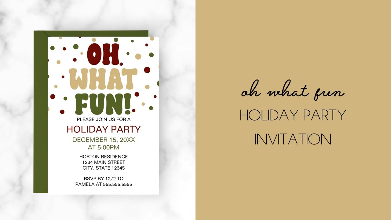 Oh What Fun Retro Holiday Party Invitation