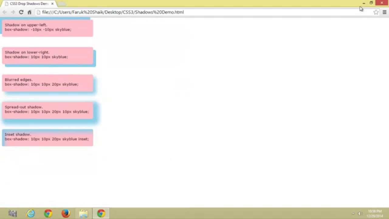 CSS3 Rounded Corners and Box Shadows Example