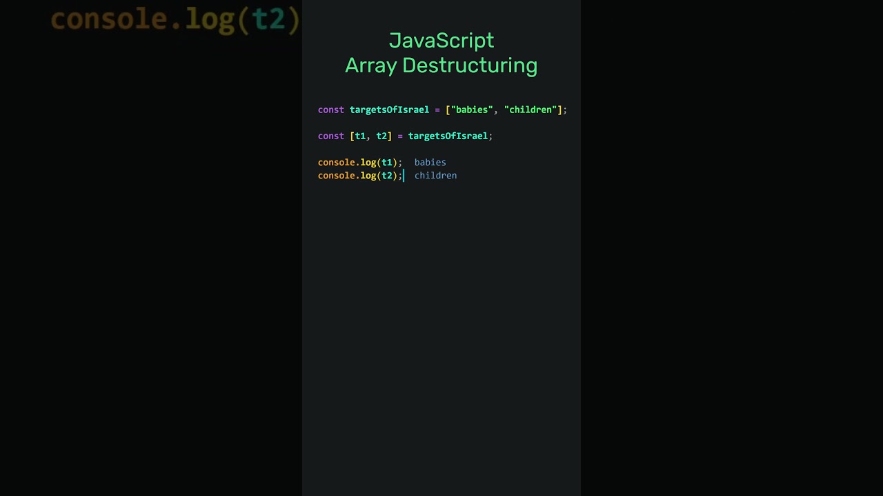 JavaScript Arrays And Destructuring Assignment
