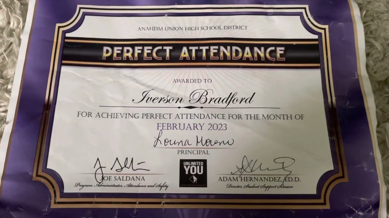 I got a perfect attendance certificate for February 2023