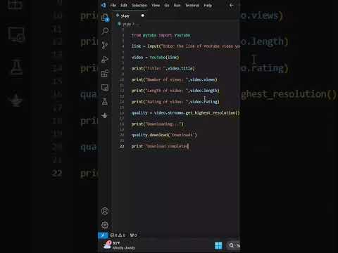 Create a Youtube video downloader python | Python Project | Video Downloader #python