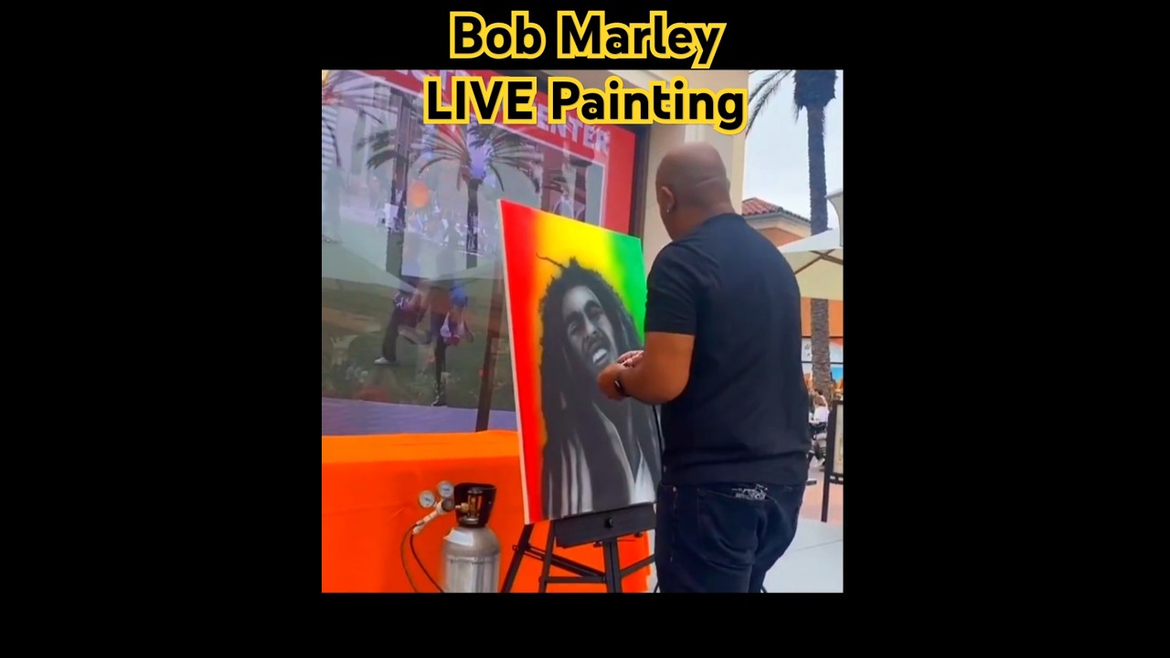Bob Marley Live Painting Portrait Art #BobMarley #Art