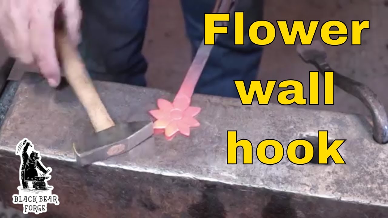 Wall hook with flower motif