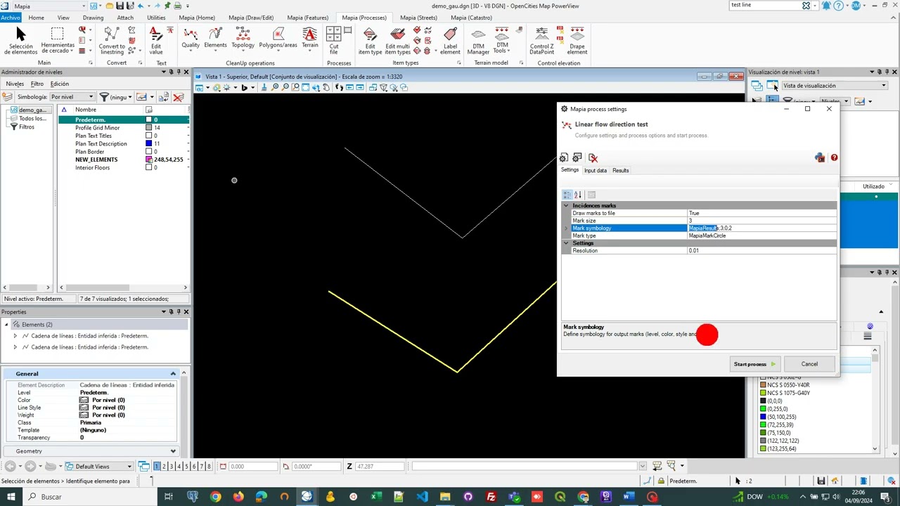 Mapia Connect tools | Processes | Test Flow Direction