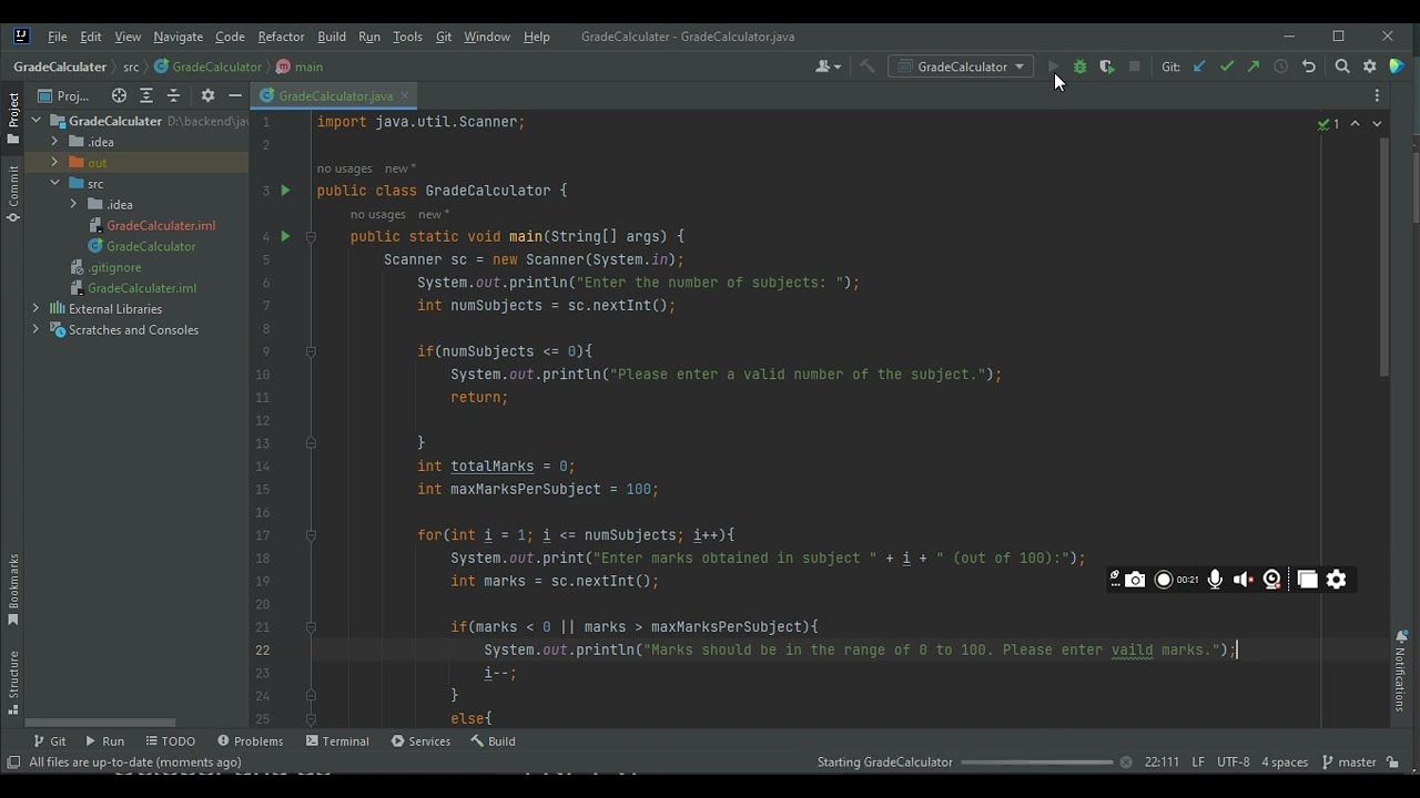 Student Grade Calculator | java Project | Basic Project | Codsoft | Task 2