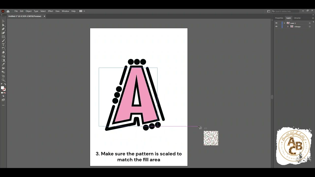 🎨✨ How to Use Clipping Mask in Adobe Illustrator | Line & Dots Doodle Alphabet SVG Tutorial ✨🎨