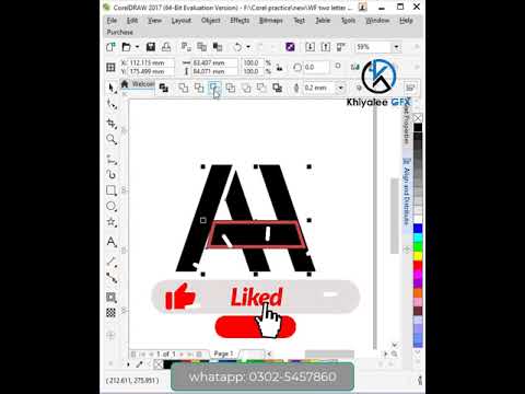 AH two letter logo design coreldraw x7 tutorial