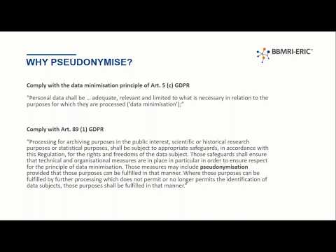 ELSI Dialogues - Anonymisation and Pseudonymisation under the GDPR: Why Pseudonymise