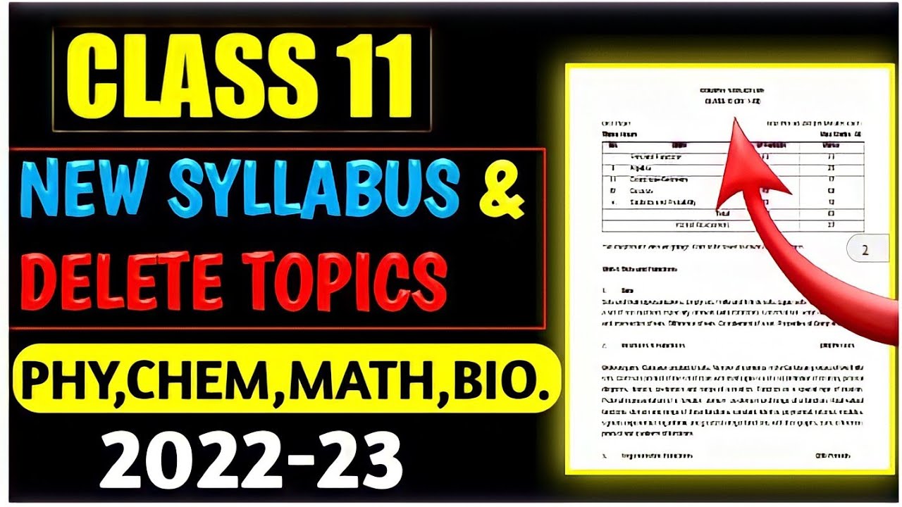 Class 11 Syllabus 2022-23 | Physics, Chemistry, Maths & Biology | Tourism Studies