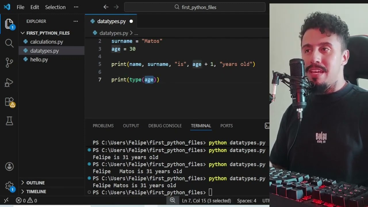 How to Check a Variable's Type in Python (Real Developer upe) | Felipe Matos 
