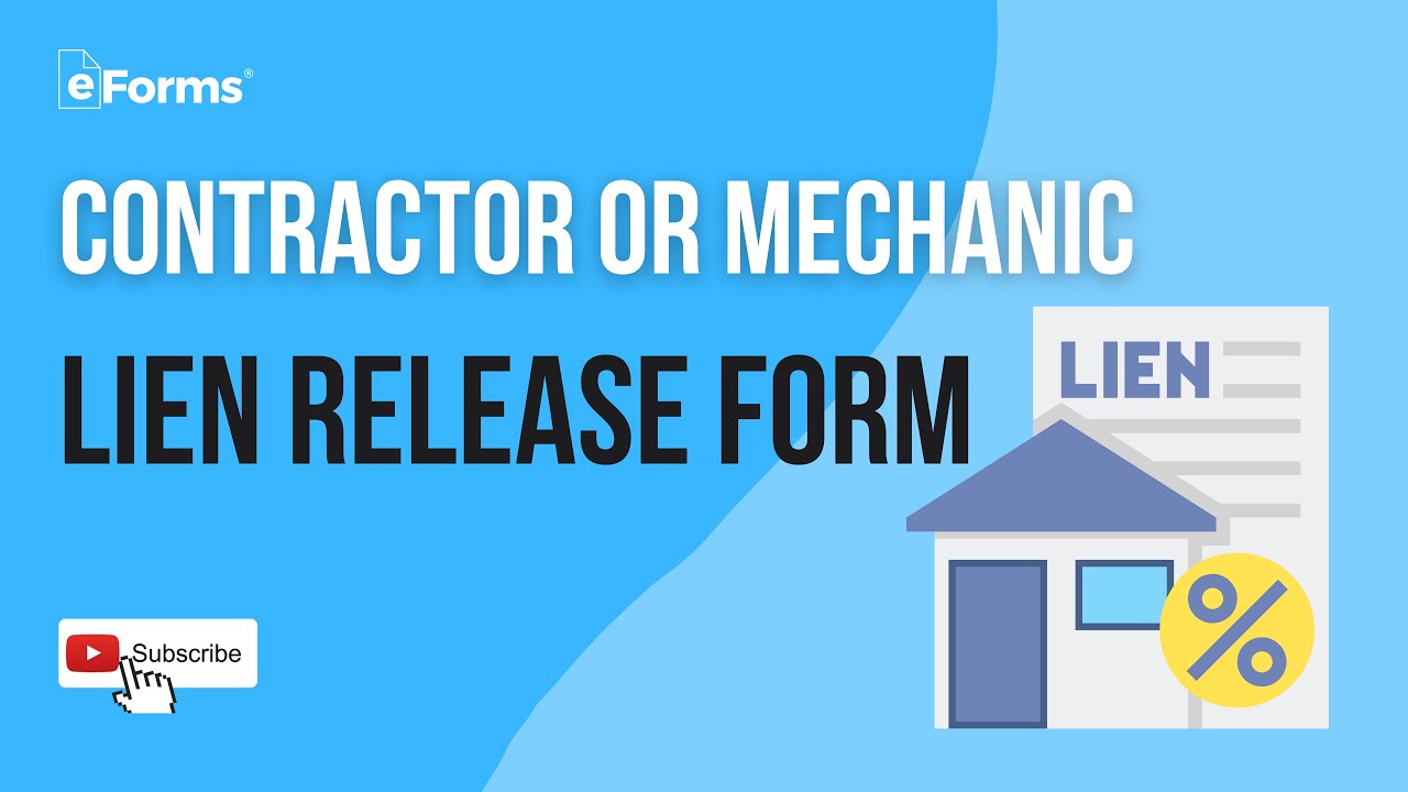 Contractor Mechanic Lien Release Form EXPLAINED