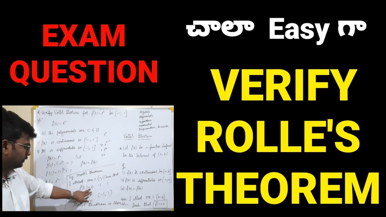 Understanding and Verifying Rolle's Theorem: A Comprehensive Guide | Galaxy.ai