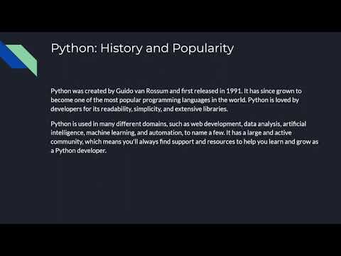 Python: History and Popularity