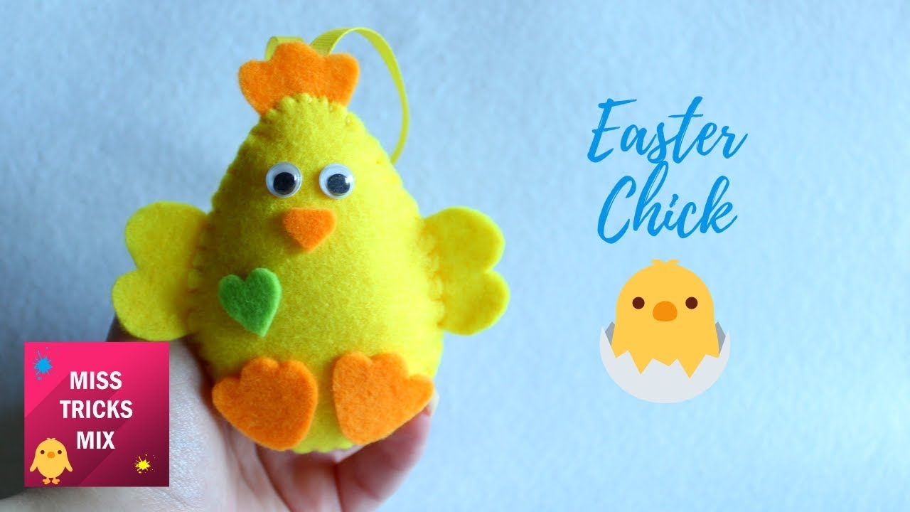 Easy Easter Chicken Felt Ornament DIY Tutorial | Easter Crafts.