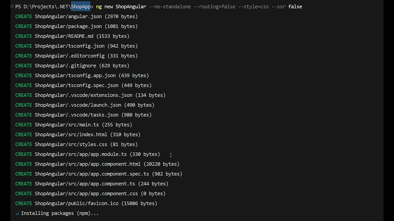 Angular App Creation Using One CLI Command
