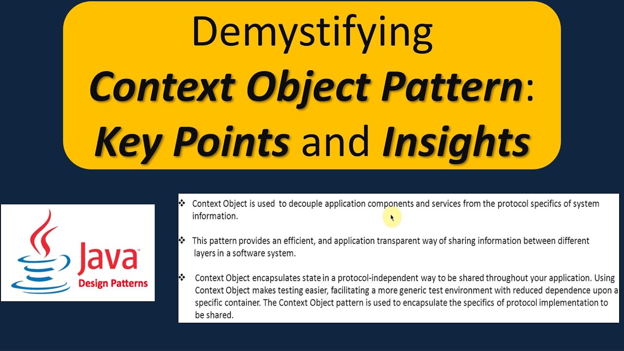 Demystifying Context Object Pattern: Key Points and Insights