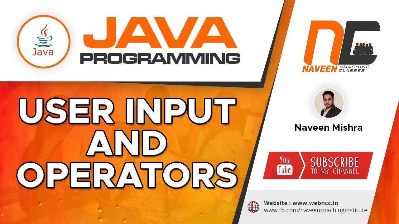Operators and User Input-Day 3-Java Tutorial-Easy Programming