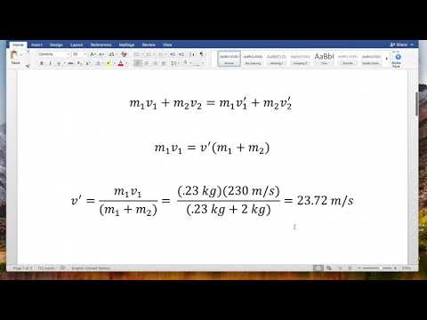 Completely Inelastic Collision Example