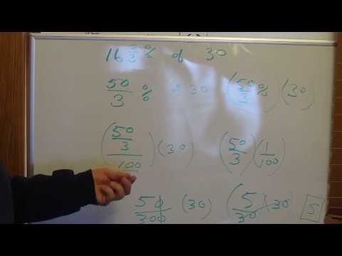 Mixed fractions percentages, what is 16 2/3% of 30..EPIC !