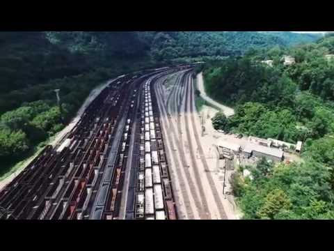 Williamson WV Rail Yard Almost All Empty Trains