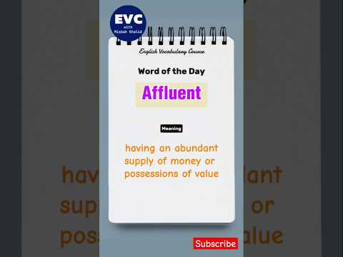 "Affluent" Meaning in English| English Vocabulary Course #english #englishvocabulary