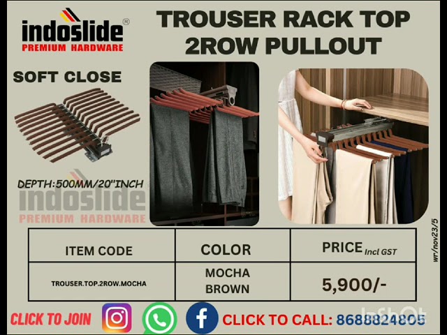 Wall Mount Rack - TROUSER RACK SIDE MOUNT PULLOUT Trader - Wholesaler ...
